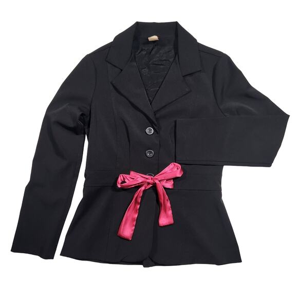 Studio Y | Jackets & Coats | Vintage Studio Y Jacket Black Pink Bow Y2k ...